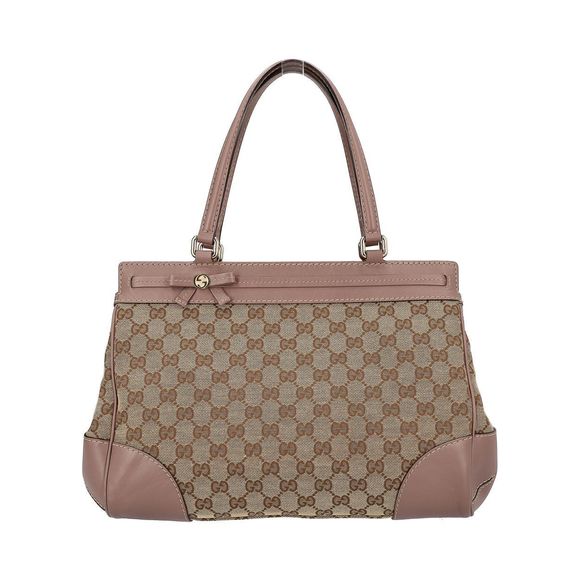 Gucci | Bags | Gucci Canvas Gg Mayfair Tote Beigepurple | Poshmark